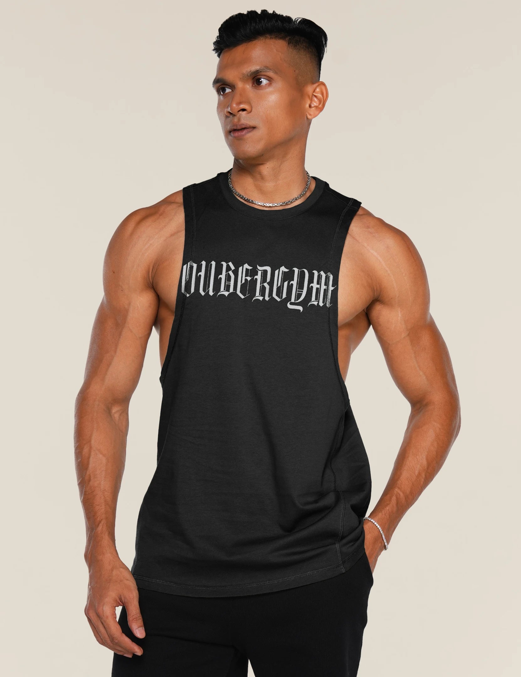 Graphic Drop Arm Tank Top | OUBER